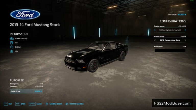 2013-14 Ford Mustang - Farming Simulator 22 Mod | LS22 Mod | FS22 Mod