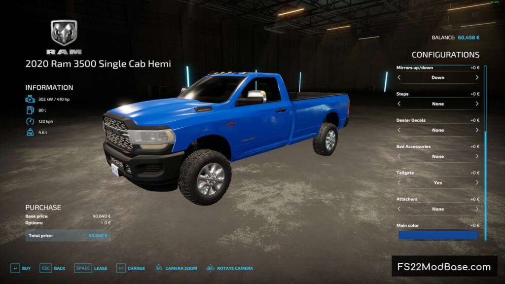 2020 Ram 3500 Single Cab - Farming Simulator 22 Mod | LS22 Mod | FS22 Mod