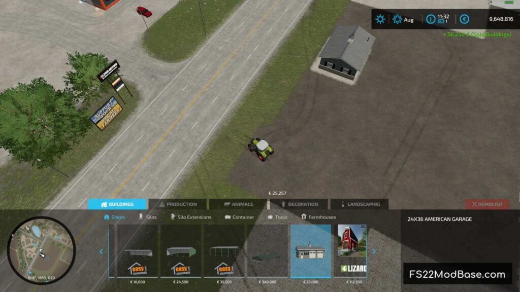 American Garage 24x36 - Farming Simulator 22 Mod | LS22 Mod | FS22 Mod