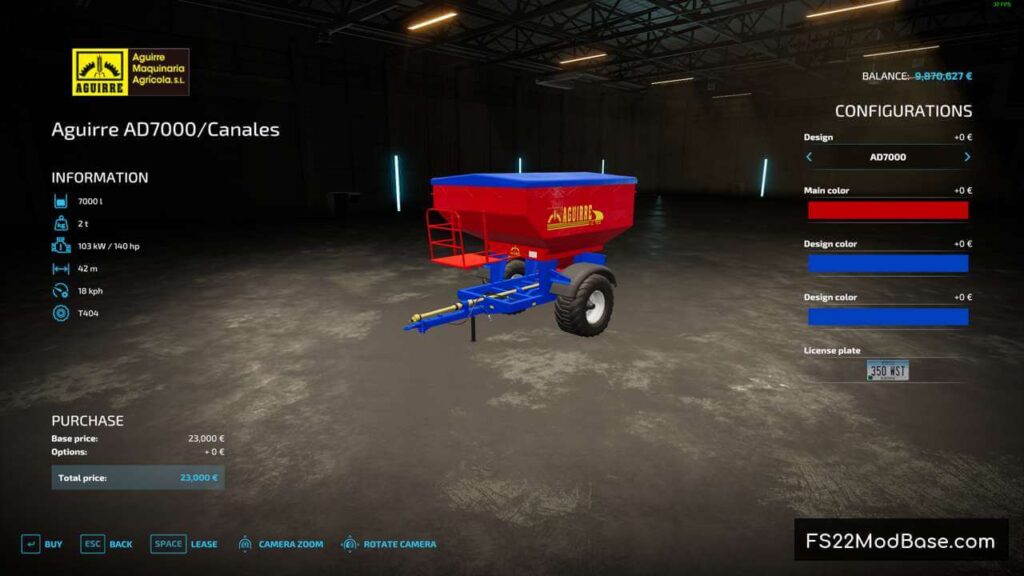 Aguirre AD7000/Canales - Farming Simulator 22 Mod | LS22 Mod | FS22 Mod