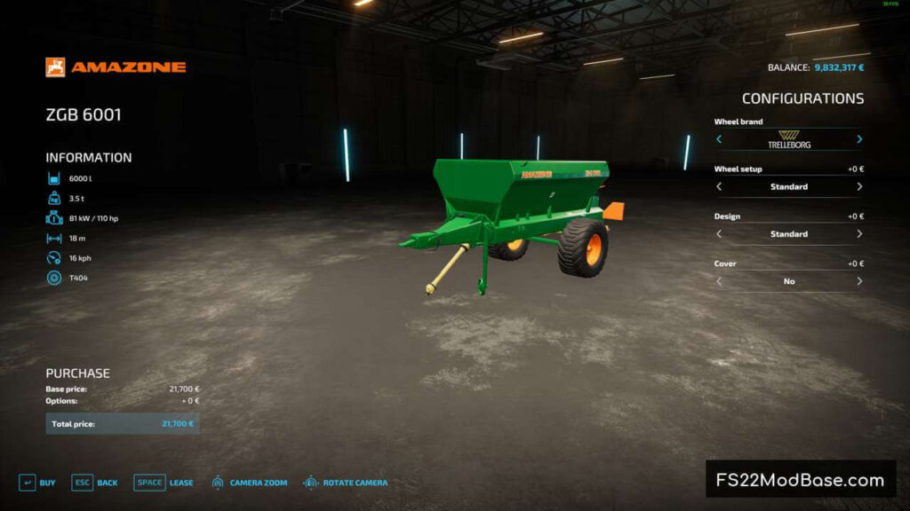 Amazone ZGB 6001 - Farming Simulator 22 Mod | LS22 Mod | FS22 Mod