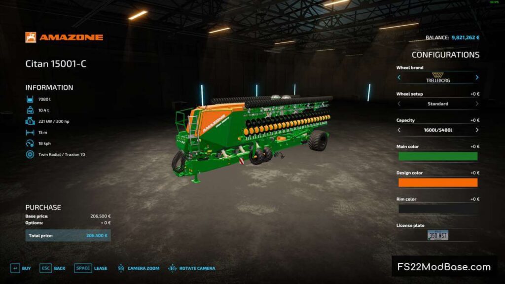 Amazone Citan 15001C Direct Drill - Farming Simulator 22 Mod | LS22 Mod ...