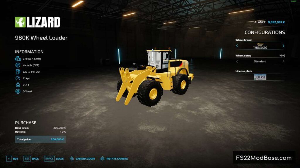 980K Wheel Loader - Farming Simulator 22 Mod | LS22 Mod | FS22 Mod