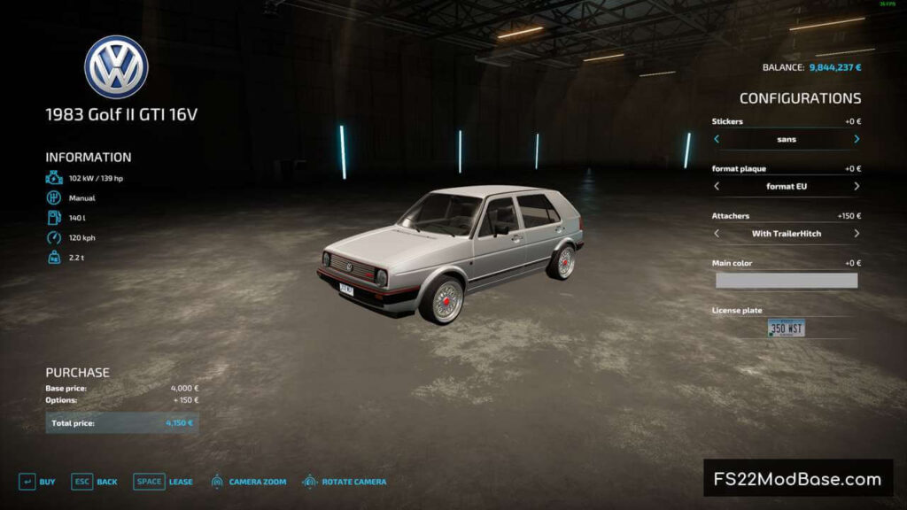 Volkswagen Golf II GTI 1983 - Farming Simulator 22 Mod | LS22 Mod ...