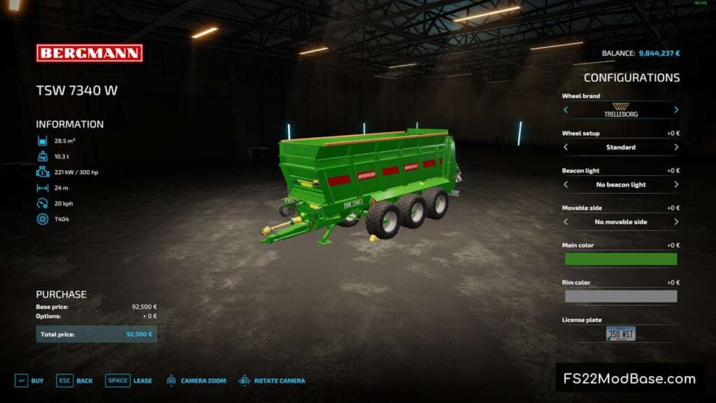Bergmann TSW 7340s - Farming Simulator 22 Mod | LS22 Mod | FS22 Mod