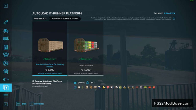 AutoLoad IT-Runner Platform - Farming Simulator 22 Mod | LS22 Mod ...