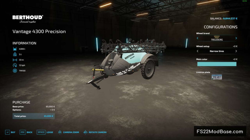 Berthoud Vantage 4300 Precision - Farming Simulator 22 Mod | LS22 Mod ...
