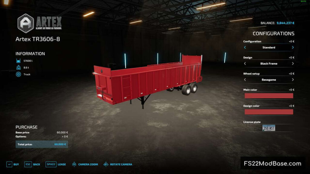 Artex TR3606-8 - Farming Simulator 22 Mod | LS22 Mod | FS22 Mod