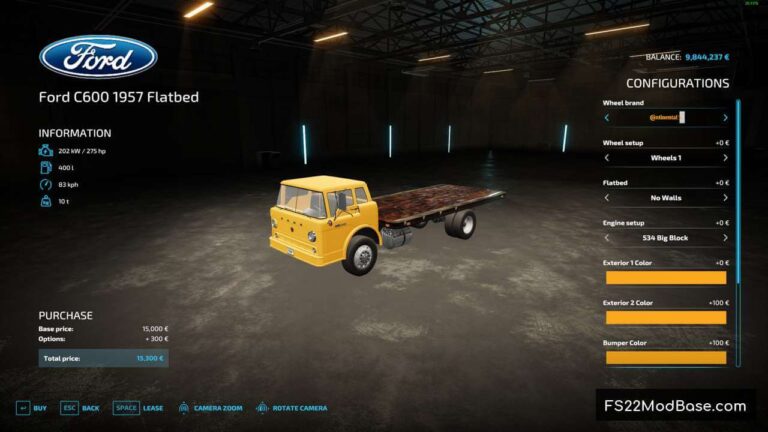 Ford C600 1957 Flatbed - Farming Simulator 22 Mod | LS22 Mod | FS22 Mod