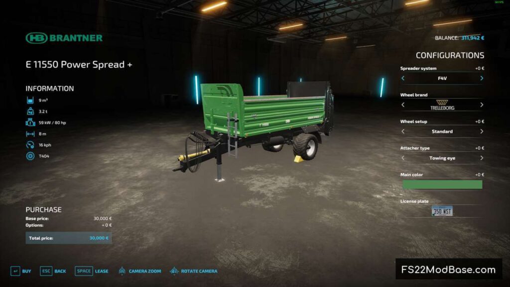 Brantner E 11550 PS - Farming Simulator 22 Mod | LS22 Mod | FS22 Mod