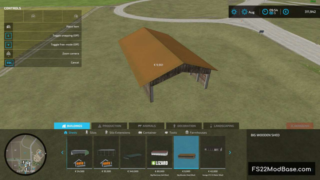 Big Wooden Shed - Farming Simulator 22 Mod | LS22 Mod | FS22 Mod