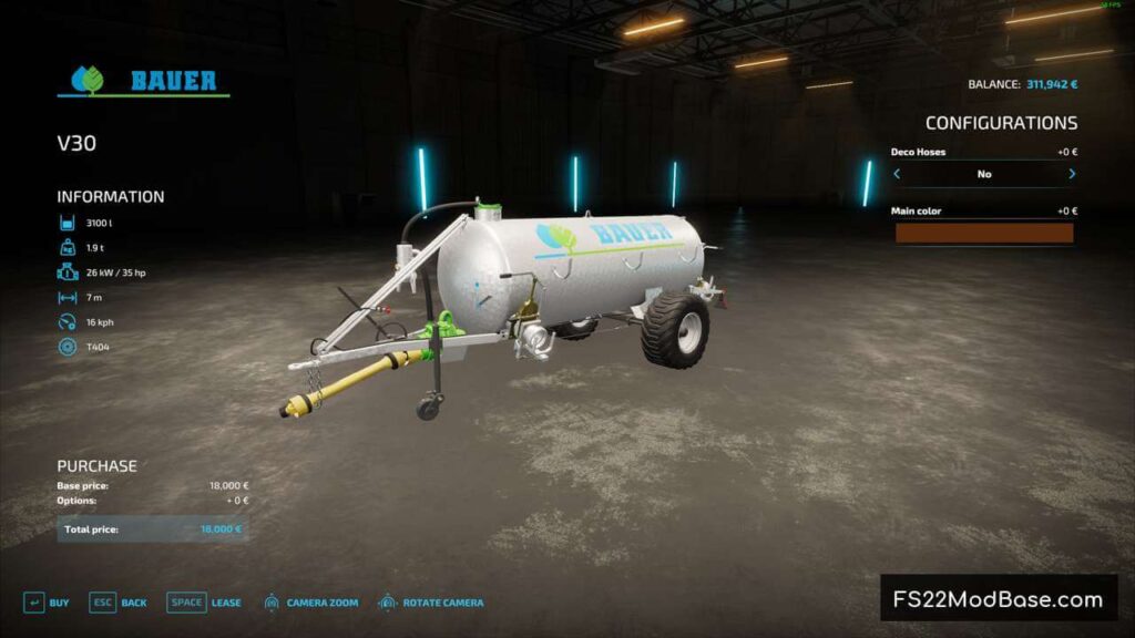 Bauer V30 - Farming Simulator 22 Mod | LS22 Mod | FS22 Mod