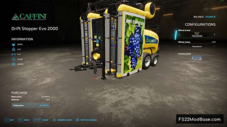 Caffini Drift Stopper Evo - Farming Simulator 22 Mod | LS22 Mod | FS22 Mod