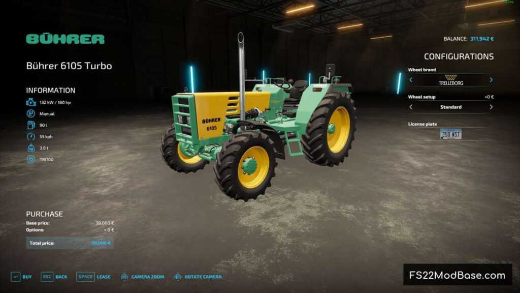 Buhrer 6105 Turbo - Farming Simulator 22 Mod | LS22 Mod | FS22 Mod