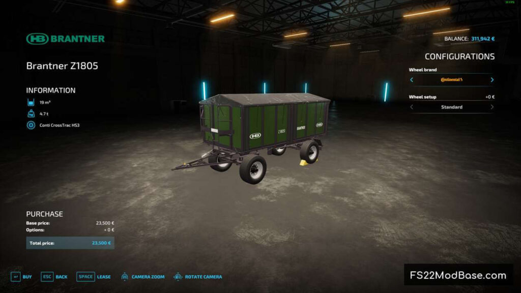 Brantner Z1805 - Farming Simulator 22 Mod | LS22 Mod | FS22 Mod