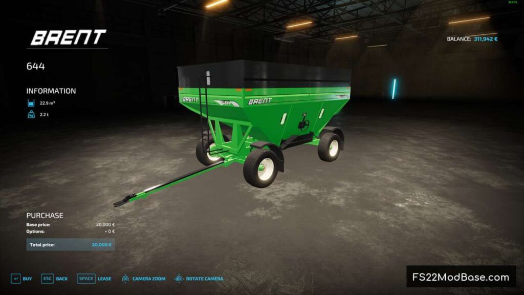 Brent 644 Wagon - Farming Simulator 22 Mod | LS22 Mod | FS22 Mod