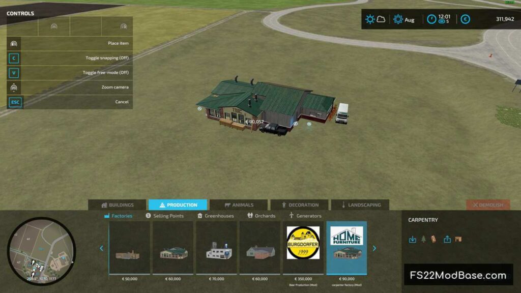 Carpenter Factory - Farming Simulator 22 Mod | LS22 Mod | FS22 Mod