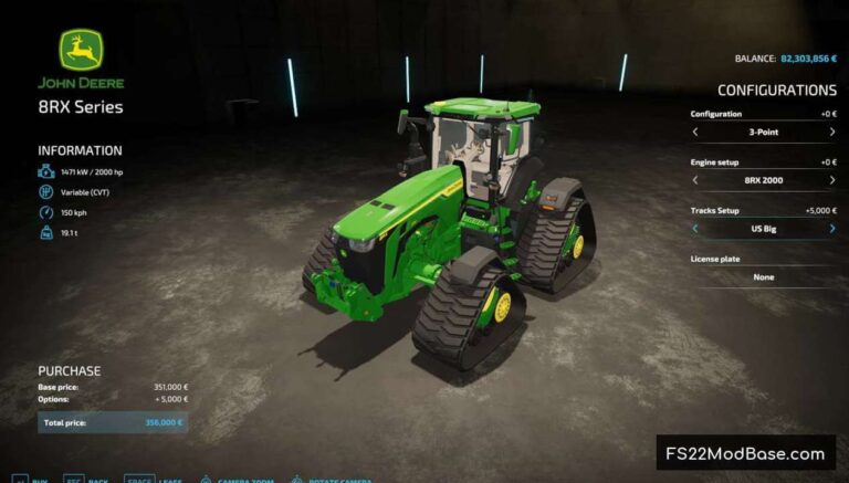 John Deere 8RX Series Z - Farming Simulator 22 Mod | LS22 Mod | FS22 Mod