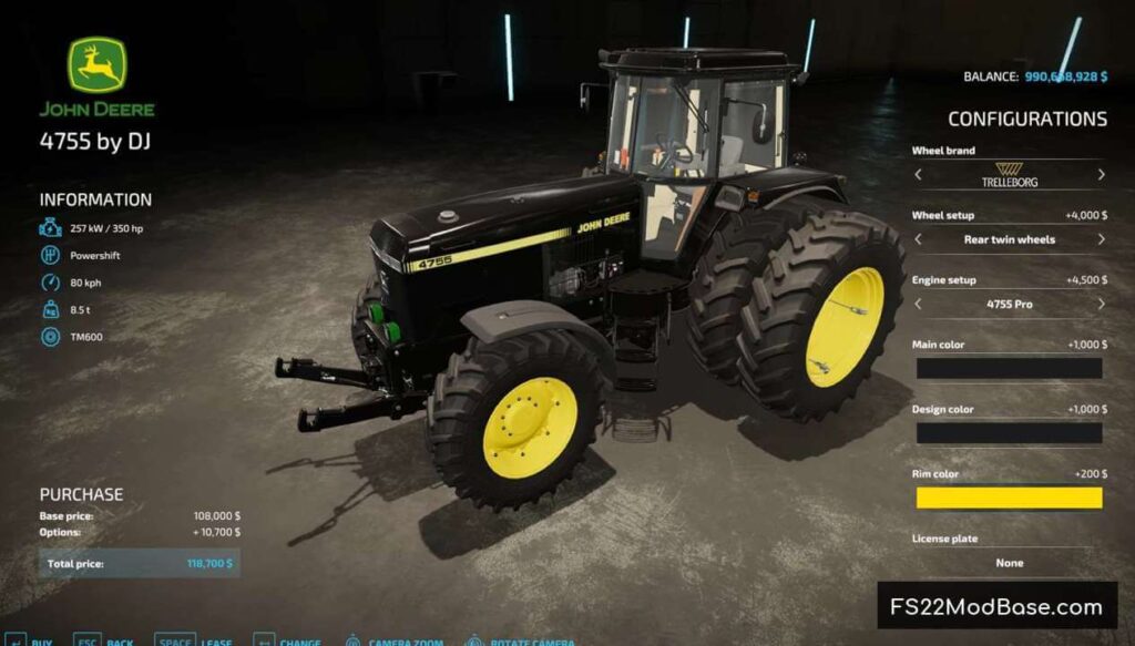 JohnDeere Series4755 by DJ Modding - Farming Simulator 22 Mod | LS22 ...