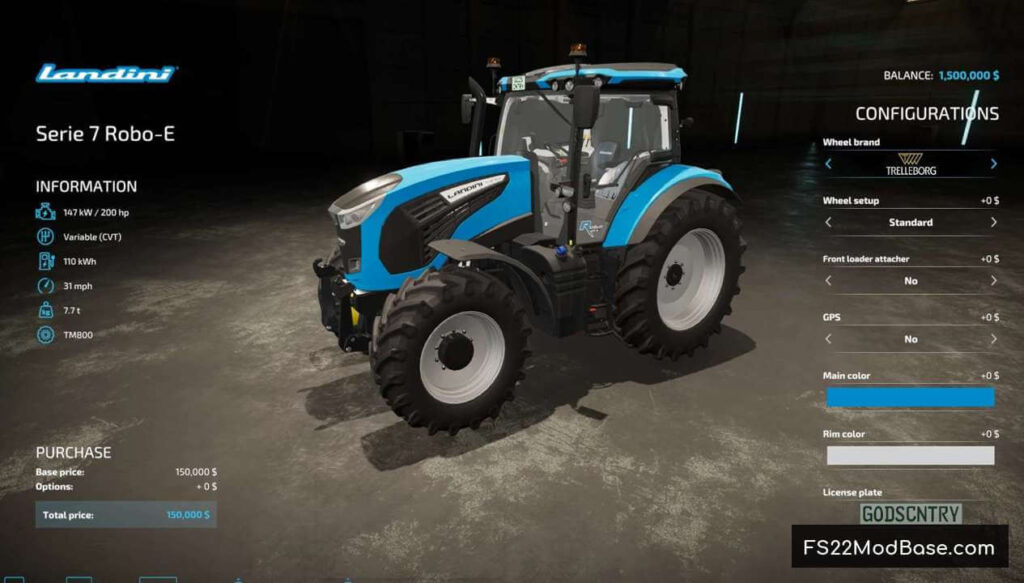 Landini Serie7Robo-E - Farming Simulator 22 Mod | LS22 Mod | FS22 Mod