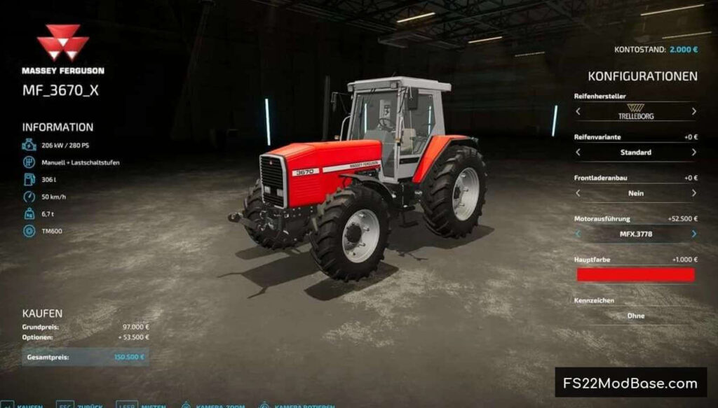 MF_3670_X - Farming Simulator 22 Mod | LS22 Mod | FS22 Mod