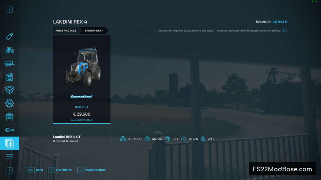 Landini REX 4 - Farming Simulator 22 Mod | LS22 Mod | FS22 Mod