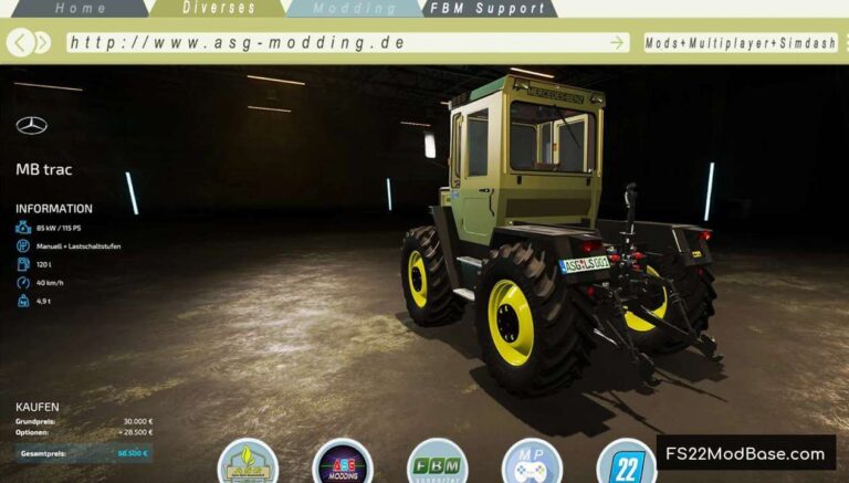 MB Trac 800-900 - Farming Simulator 22 Mod | LS22 Mod | FS22 Mod