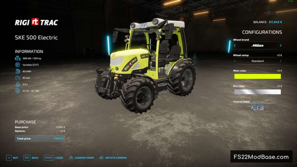 SKE500 Electric - Farming Simulator 22 Mod | LS22 Mod | FS22 Mod