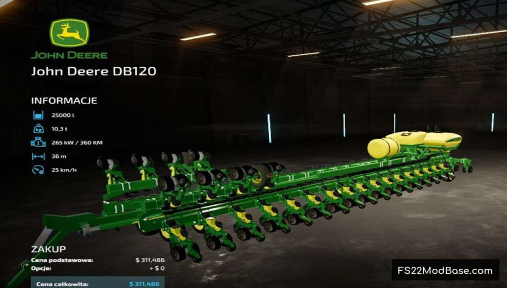 John Deere DB120 Tuned - Farming Simulator 22 Mod | LS22 Mod | FS22 Mod